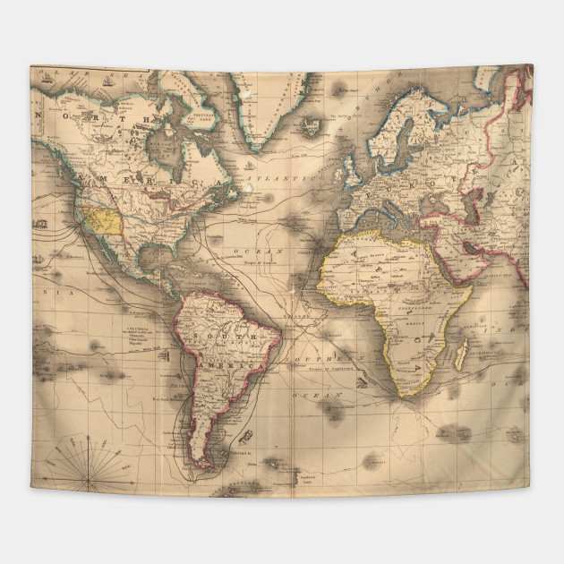 Vintage World Map 1850 Cartographer unknown – The Discerning Woman's ...